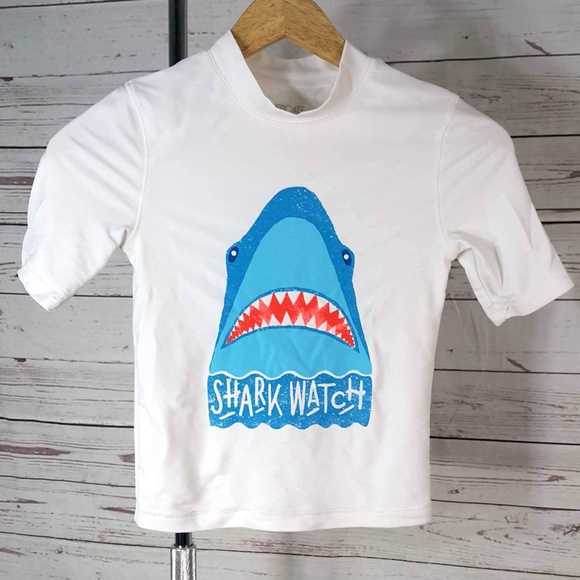 Cherokee | Swim | 25 Cherokee White Shark Rash Guard Swim Shirt | Poshmark
